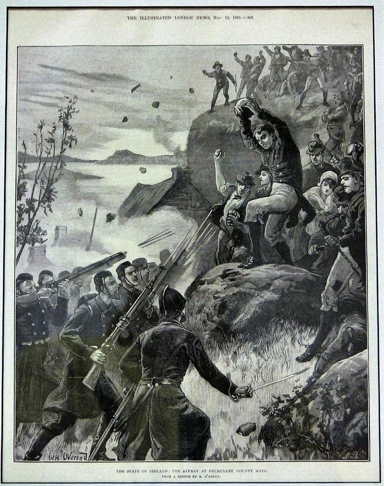 Irish Illustration of the Affray at Belmullet Co Mayo For Sale at 1stDibs