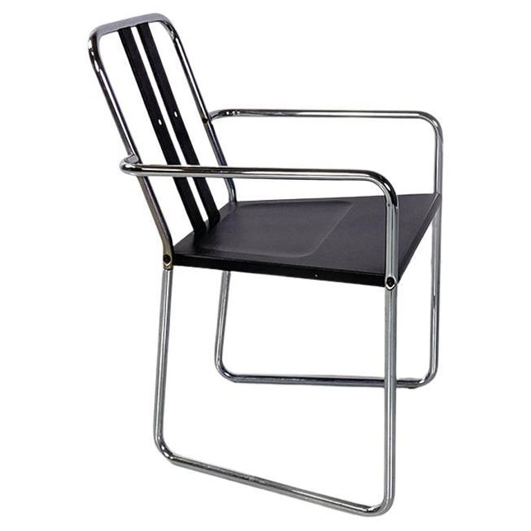 Irish international style black and chromed metal chair by Eileen Grey ...