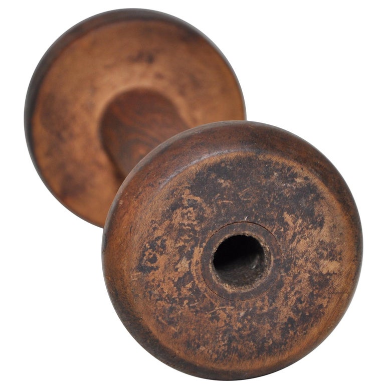 Irish Linen Wooden Bobbin Spool Machinery Rustic Relic For Sale at 1stdibs