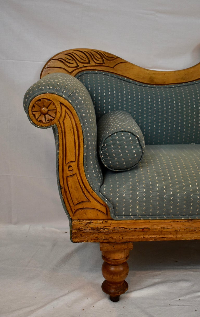 Irish Pine Camelback Settee at 1stDibs