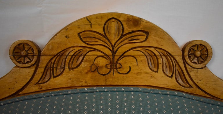 Irish Pine Camelback Settee at 1stDibs