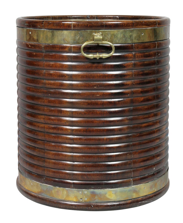 Irish Regency Mahogany And Brass Peat Bucket at 1stDibs