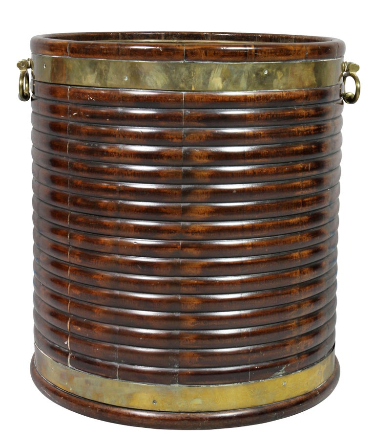 Irish Regency Mahogany And Brass Peat Bucket at 1stDibs