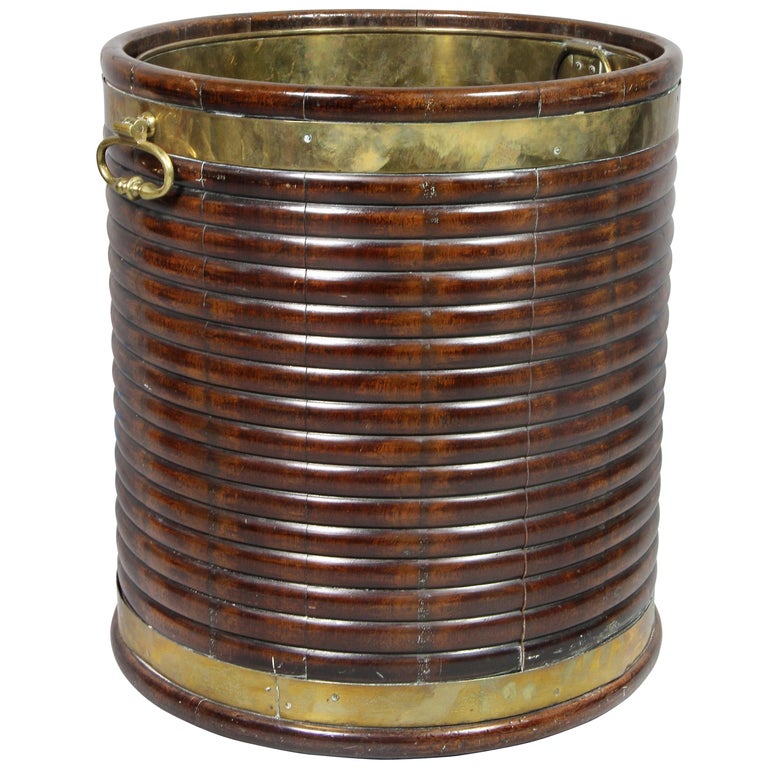 Irish Regency Mahogany And Brass Peat Bucket at 1stDibs