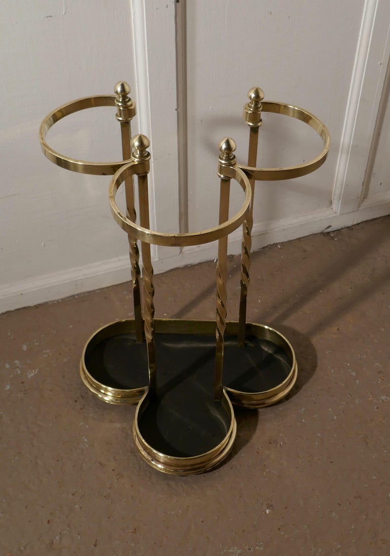 Irish Shamrock Cast Iron and Brass Walking Stick Stand or Umbrella ...