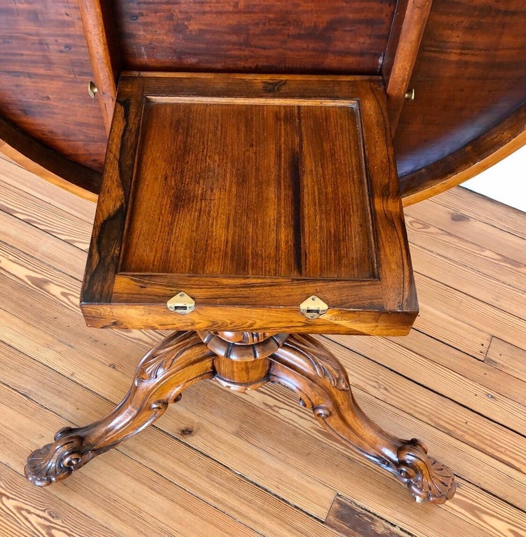 Irish Specimen Round Tilt-Top Table in The British Ceylon Style, 19th ...