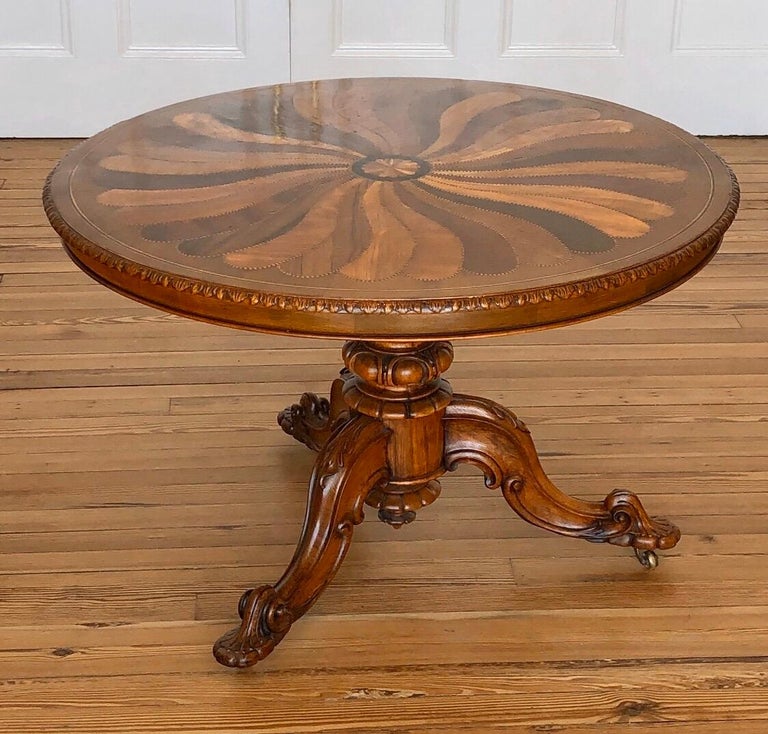 Irish Specimen Round Tilt-Top Table in The British Ceylon Style, 19th ...