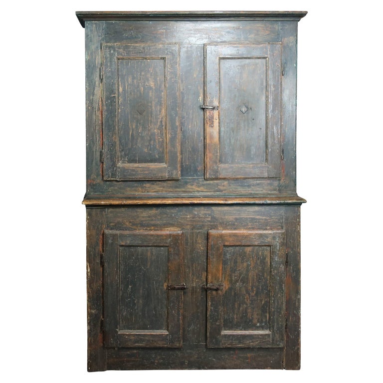 Irish Step Back Painted Cupboard at 1stDibs
