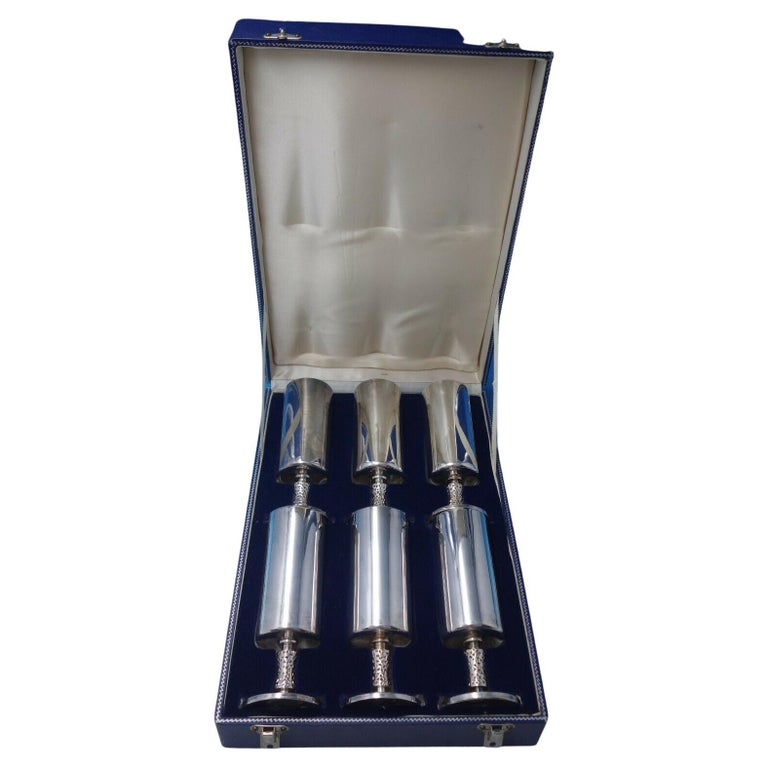 Irish Sterling Silver Set of 6 Water Goblets in Fitted Box '#6319' For ...