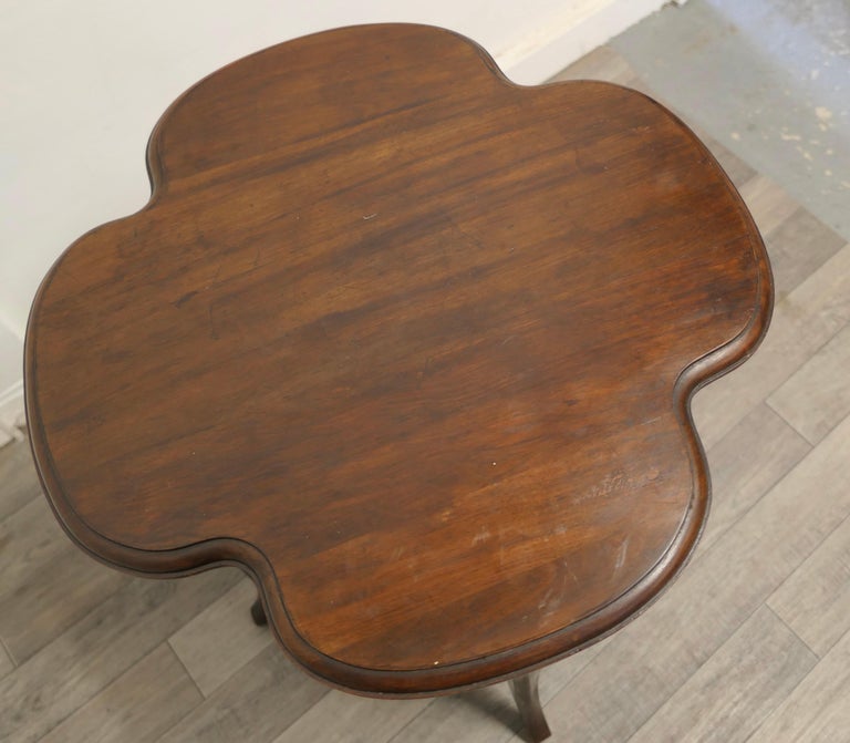 Irish Walnut Side or Lamp Table the Table Has a Four Leaf Clover Shape ...