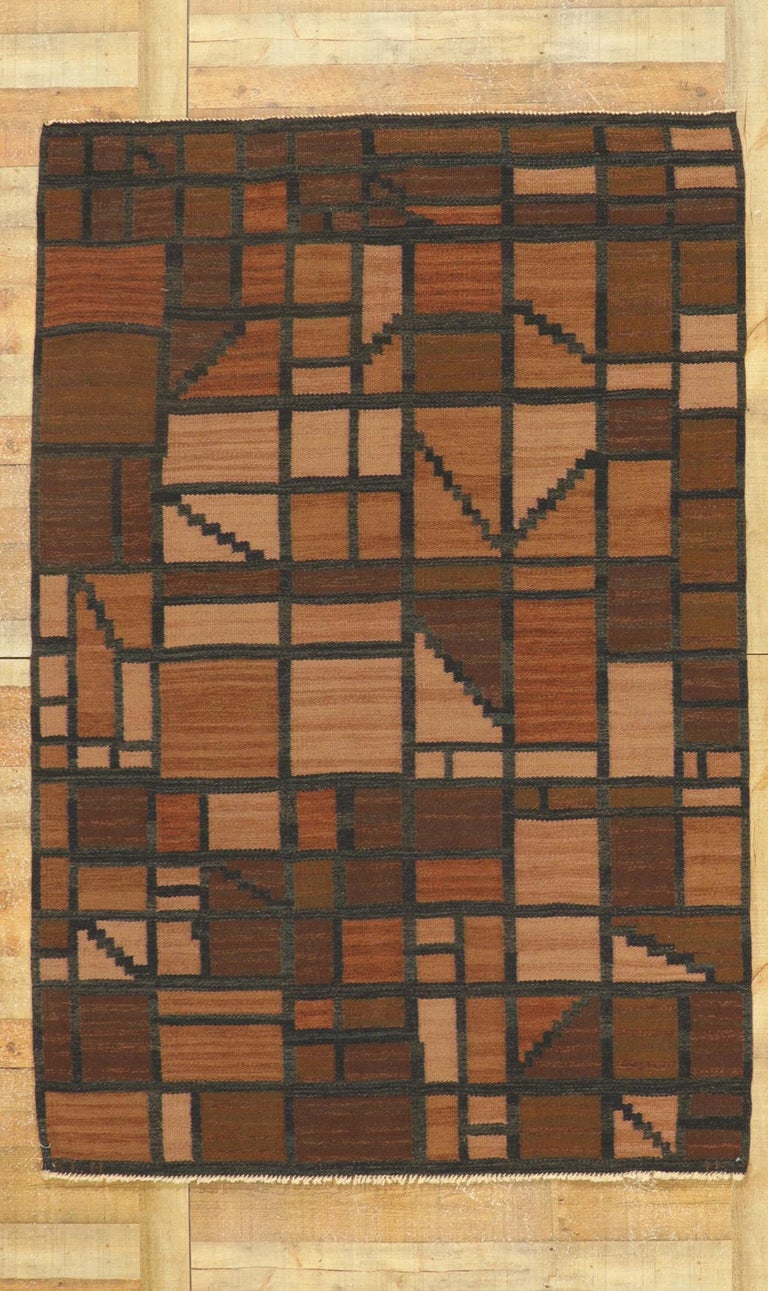 Irma Kronlund Vintage Swedish Kilim Rollakan Rug, Kronobergs Läns ...