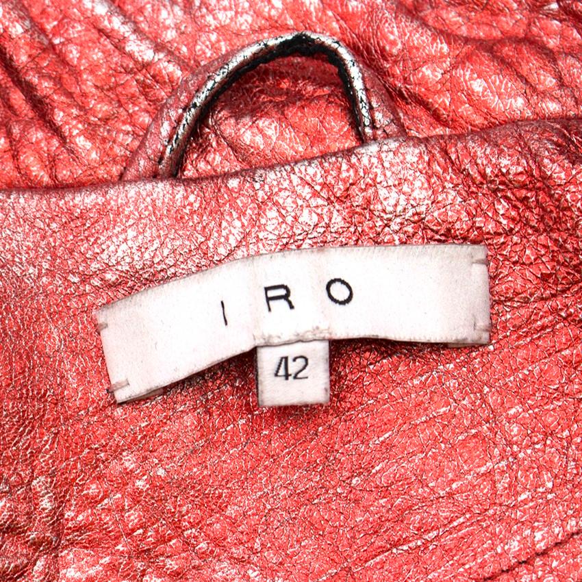 Iro Axelle Red Metallic Moto Jacket US 6 at 1stDibs | red metallic ...