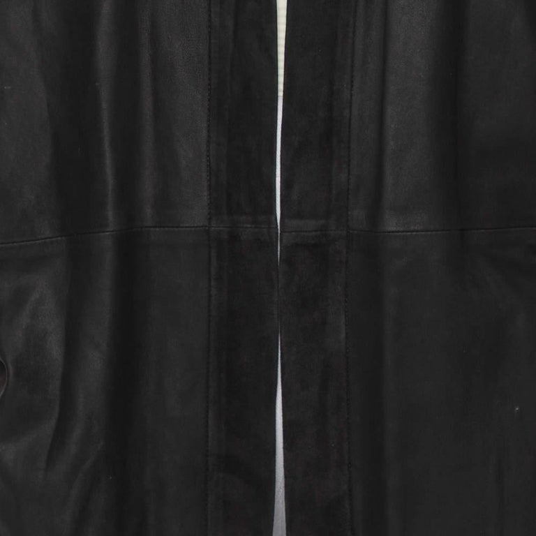 IRO Black Suede Leather Open Front Kimono S For Sale at 1stDibs