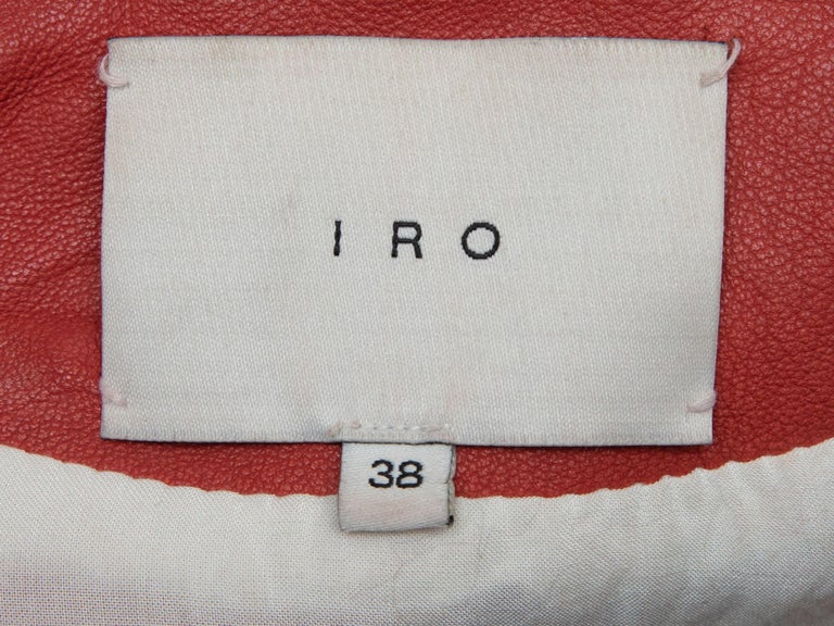 Iro Coral Leather Moto Jacket For Sale at 1stDibs