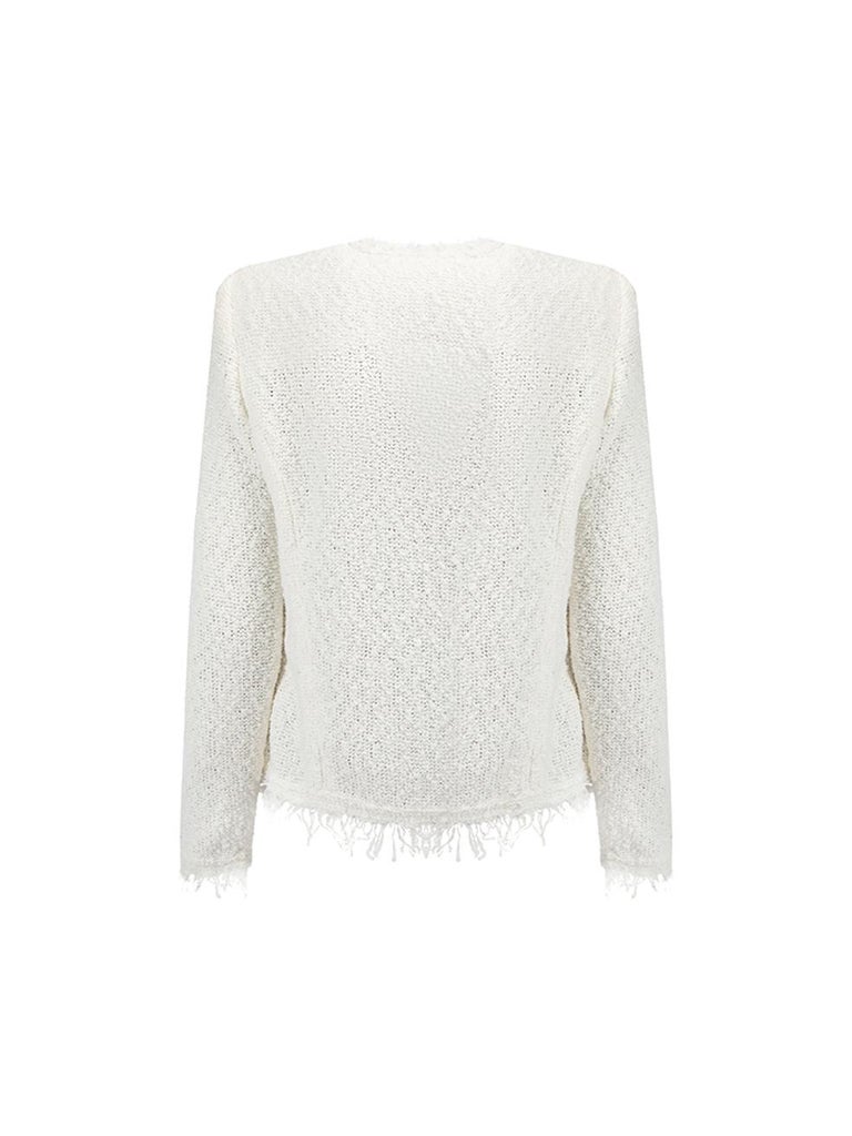 Iro Women's White Collarless Blazer Jacket For Sale at 1stDibs