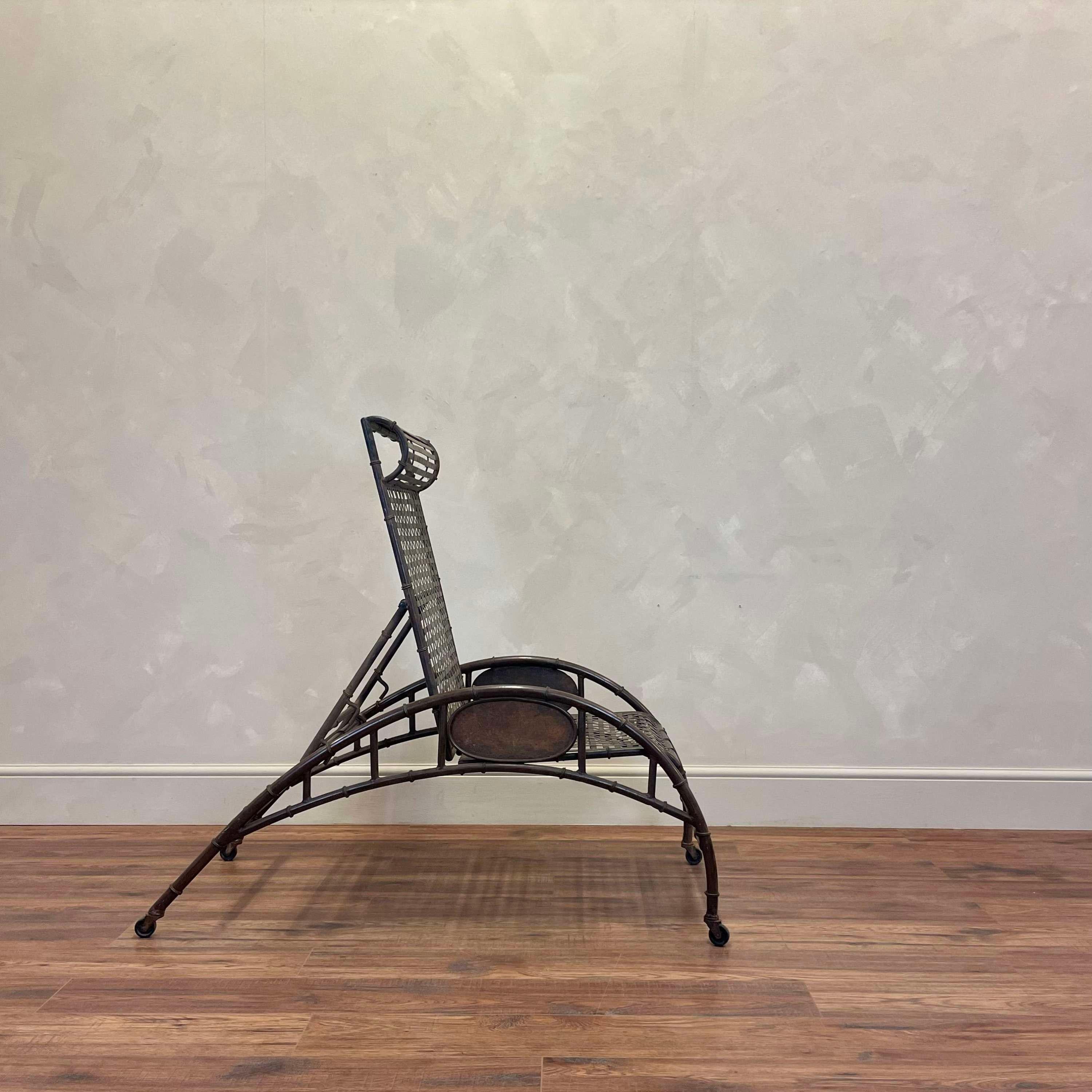 Iron 1930s French Reclining Lounger Handmade For Sale at 1stDibs