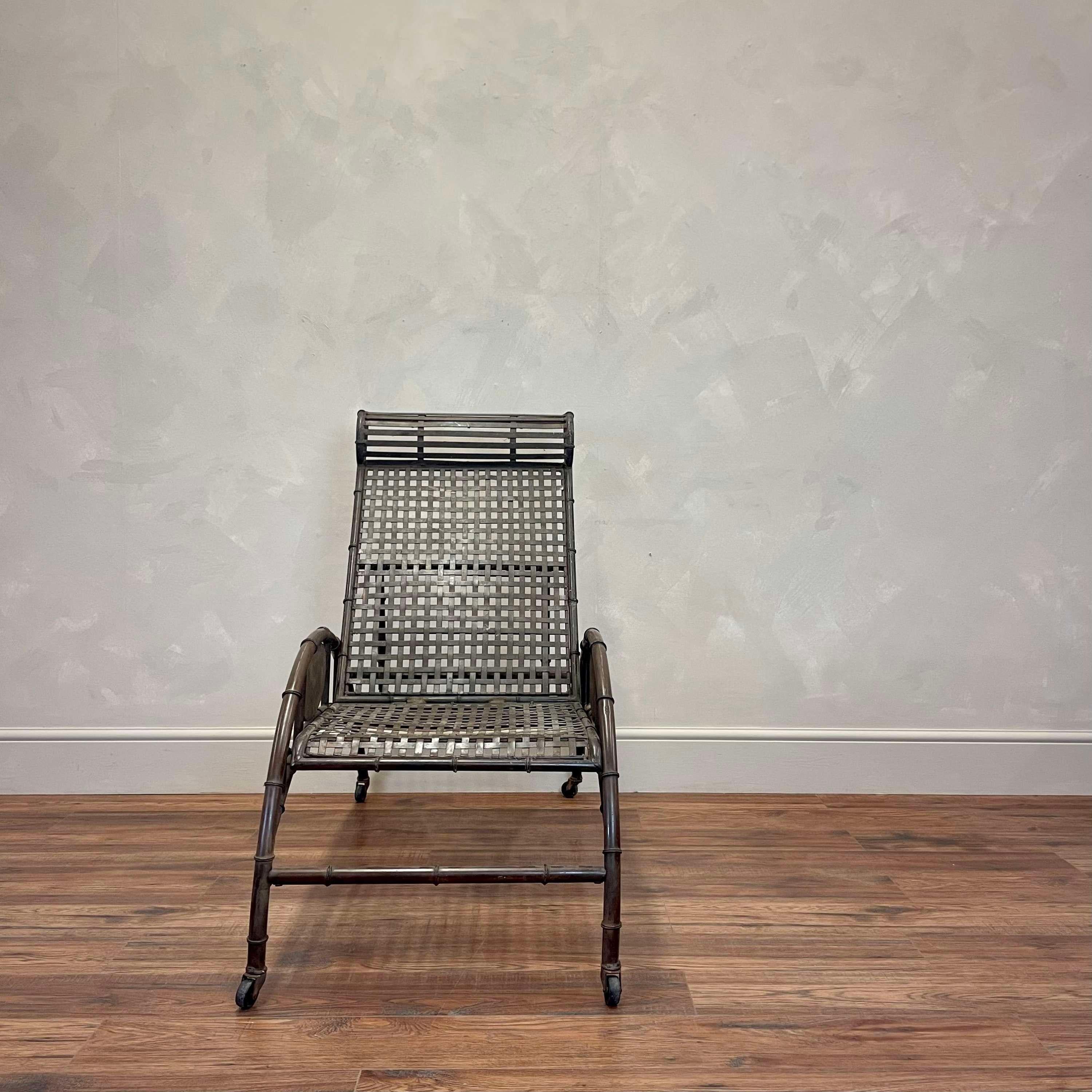Iron 1930s French Reclining Lounger Handmade For Sale at 1stDibs