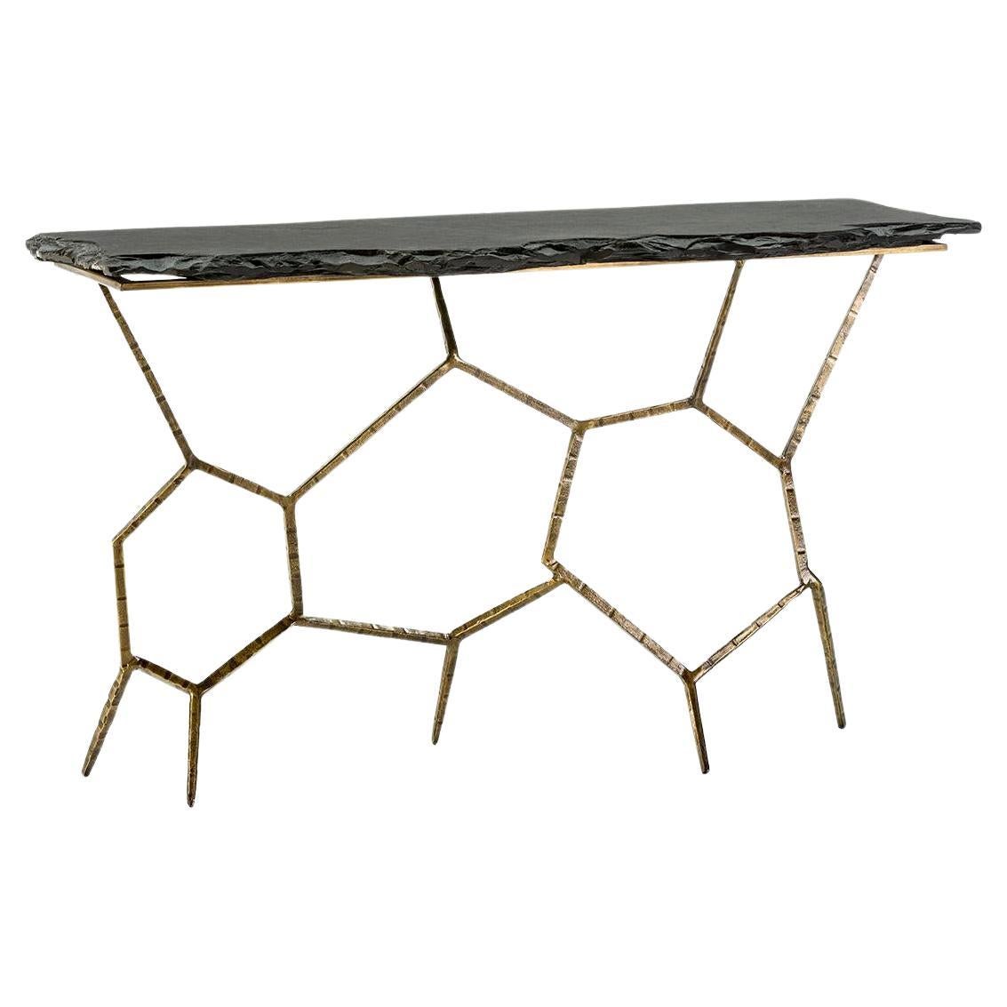 Mirror And Black MDF Console Table by Thai Natura For Sale at 1stDibs