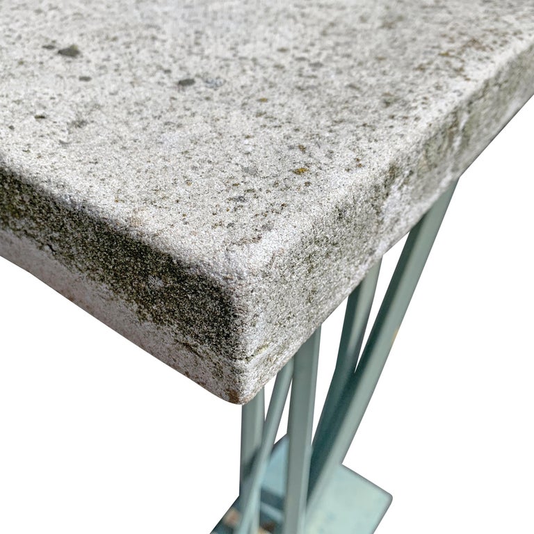 Iron and Cast Stone Console Table by Joseph Wesner For Sale at 1stDibs