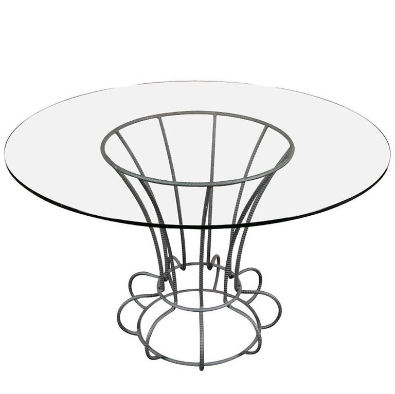 Iron And Glass Round Table By Rebar For Sale At 1stdibs