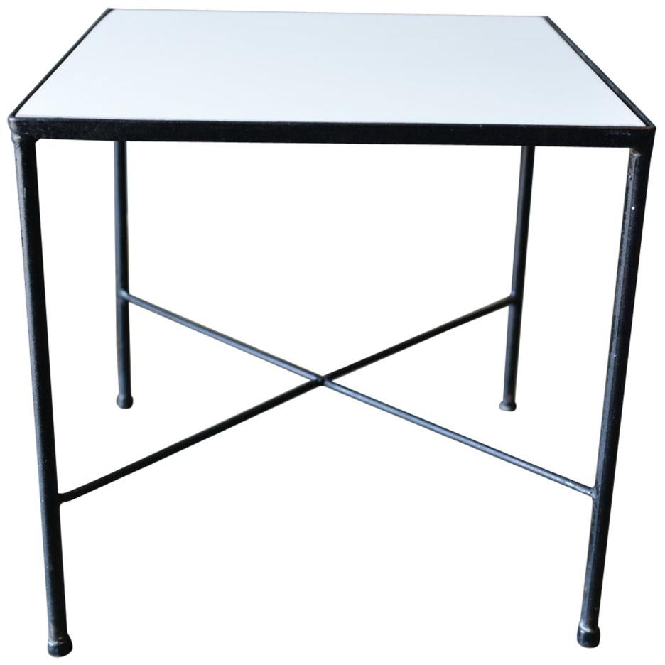 Iron and Vitrolite Side Table, circa 1955 at 1stDibs