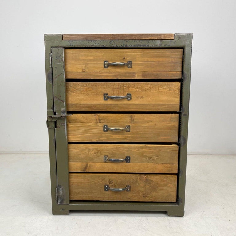 Iron and Wood Industrial Chest of Drawers For Sale at 1stDibs ...