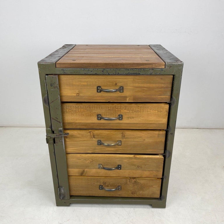 Iron and Wood Industrial Chest of Drawers For Sale at 1stDibs ...