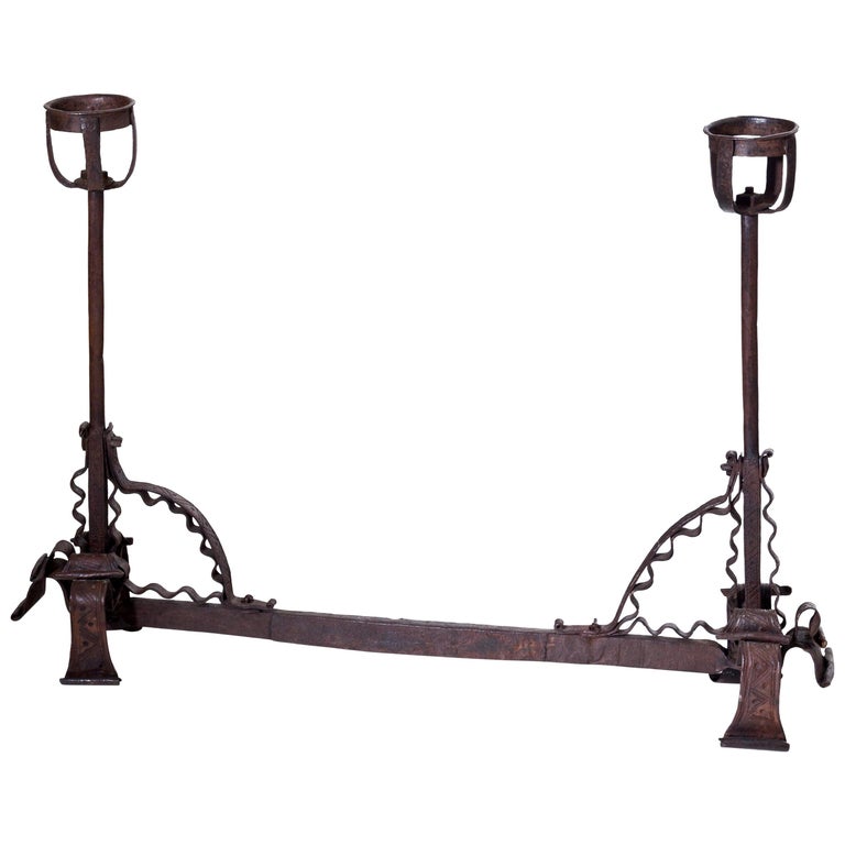 Iron Andiron, circa 19th Century For Sale at 1stDibs