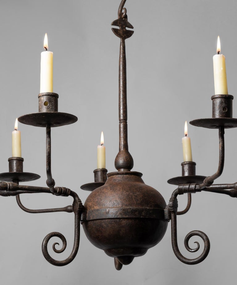 Iron Candle Chandeliers at 1stDibs