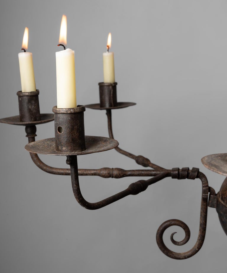 Iron Candle Chandeliers at 1stDibs