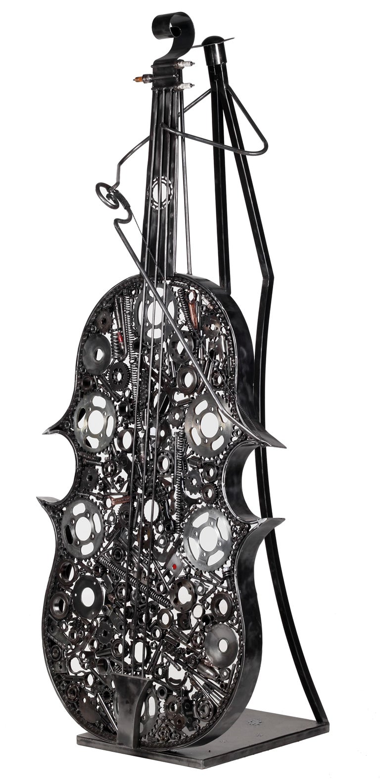 Iron Cello Sculpture Made by Hand with Recycled Motorcycle Parts For ...