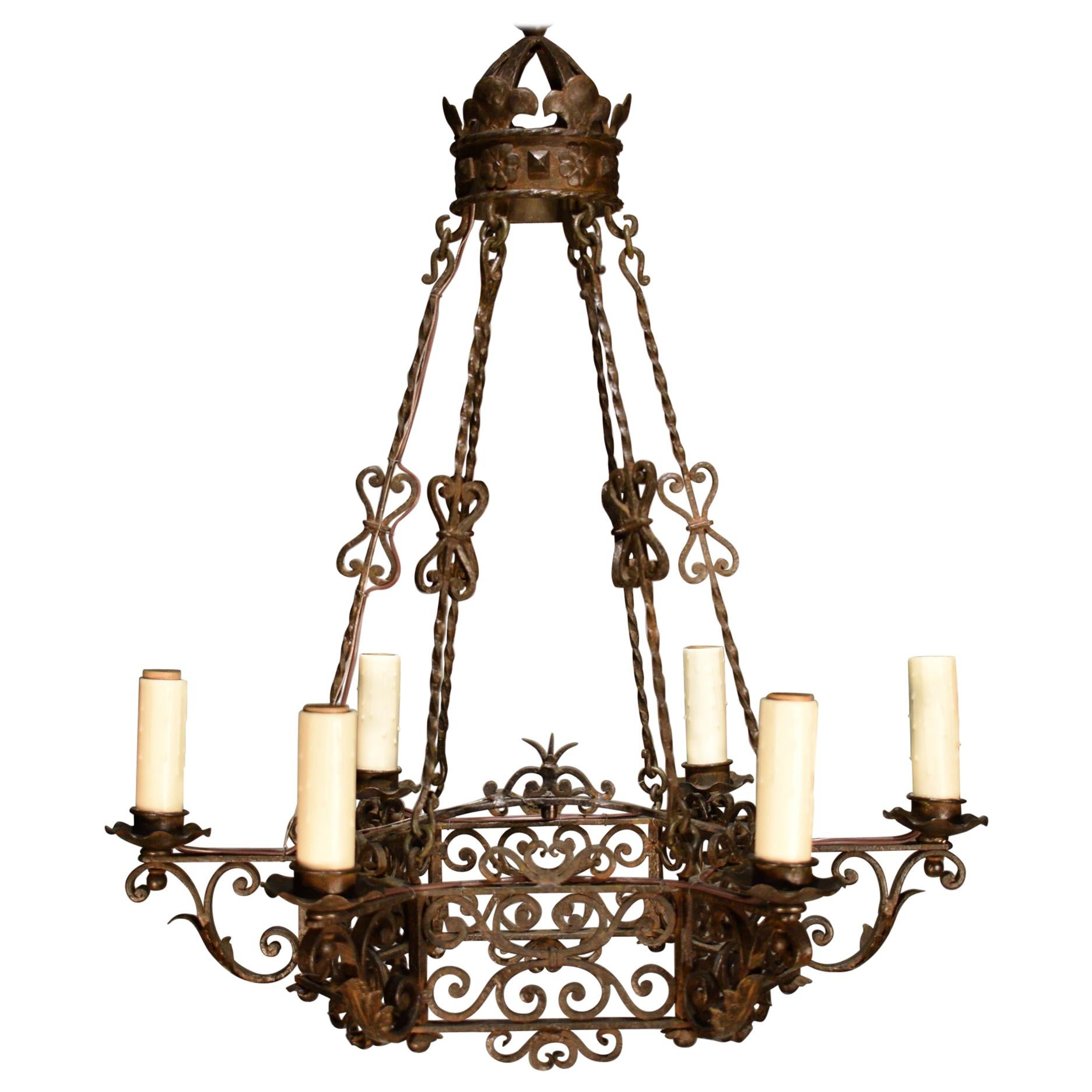 Iron Chandelier For Sale at 1stDibs