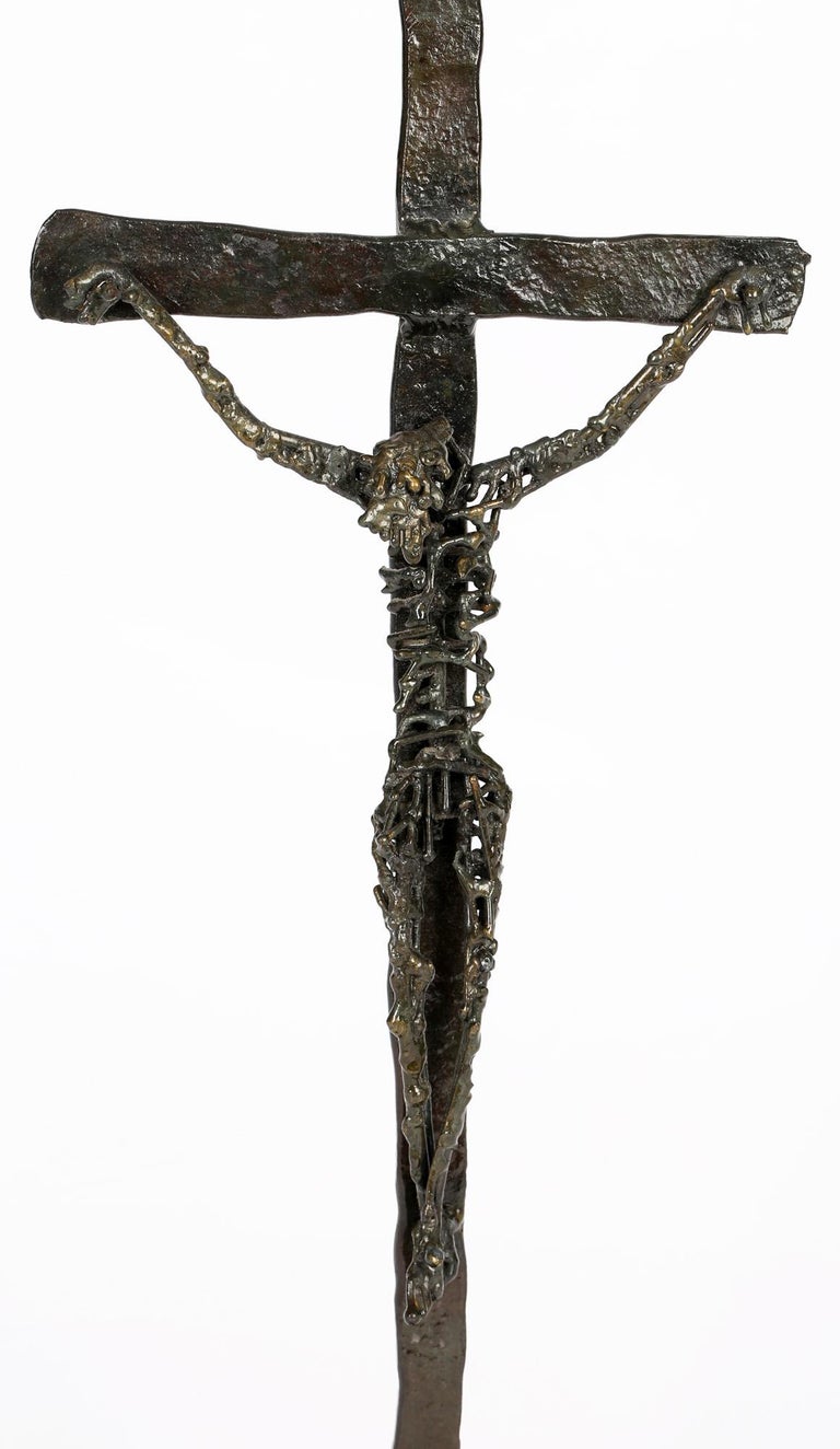 Iron Crucifix Sculpture In The Style Of Regardt Van De Meulen For Sale ...
