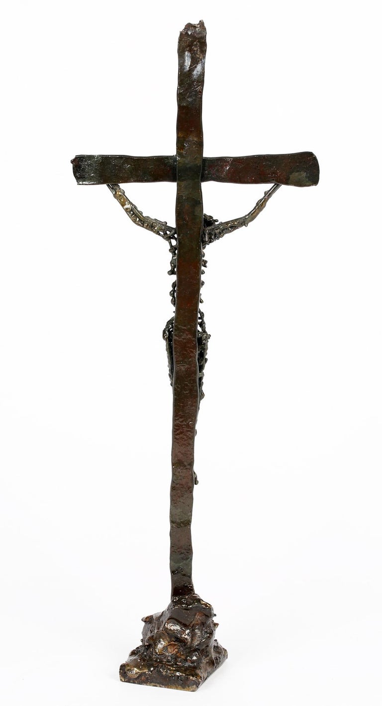 Iron Crucifix Sculpture In The Style Of Regardt Van De Meulen For Sale ...