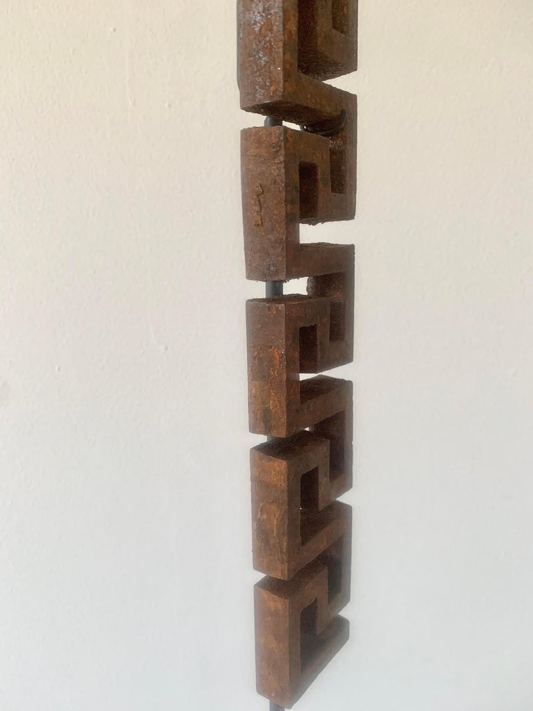 Iron Greek Key Fragments on Custom Mounts, Set of 3 For Sale at 1stDibs