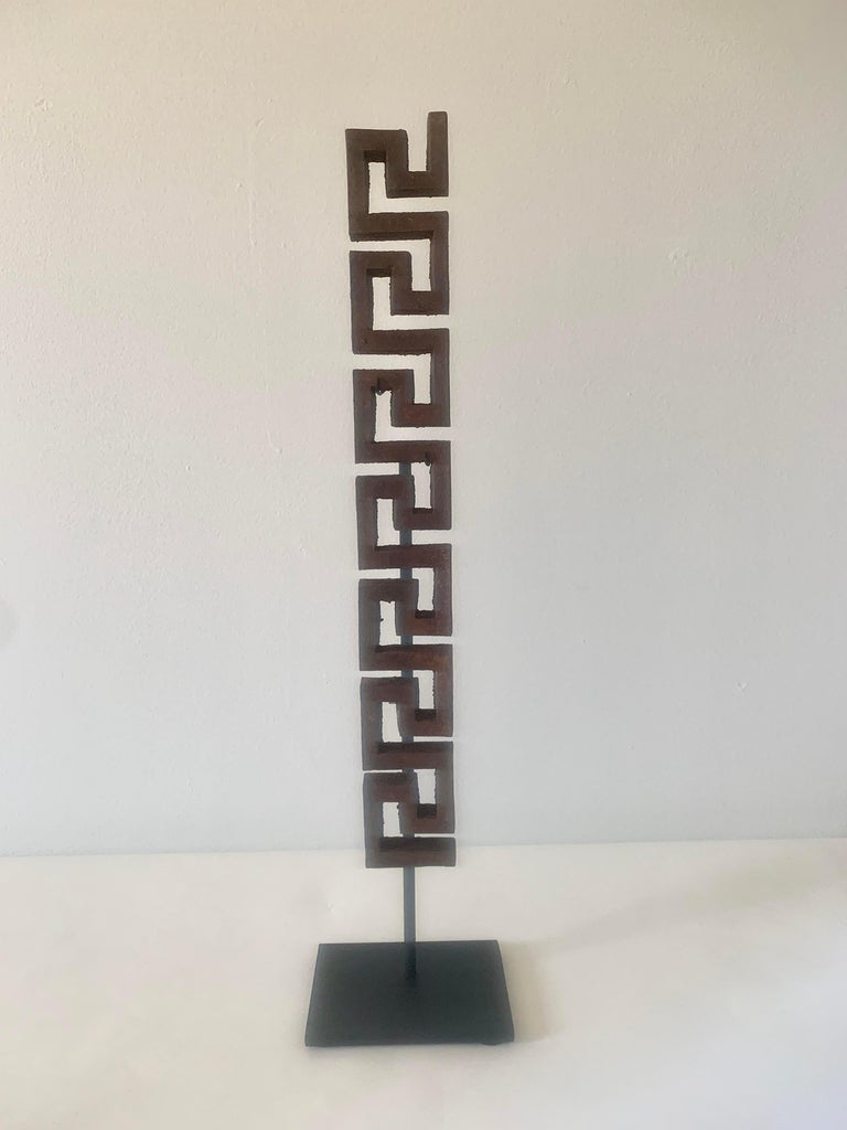 Iron Greek Key Fragments on Custom Mounts, Set of 3 For Sale at 1stDibs