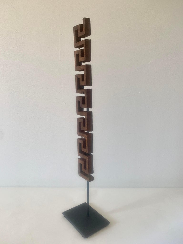 Iron Greek Key Fragments on Custom Mounts, Set of 3 For Sale at 1stDibs