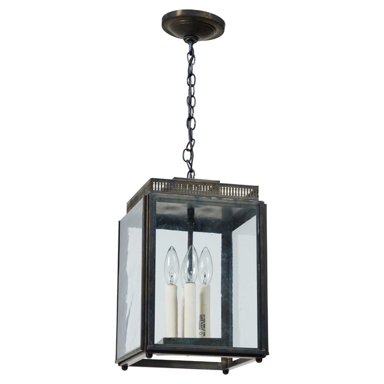 Iron Hanging Lantern in Gunmetal by Authentic Designs For Sale at 1stDibs