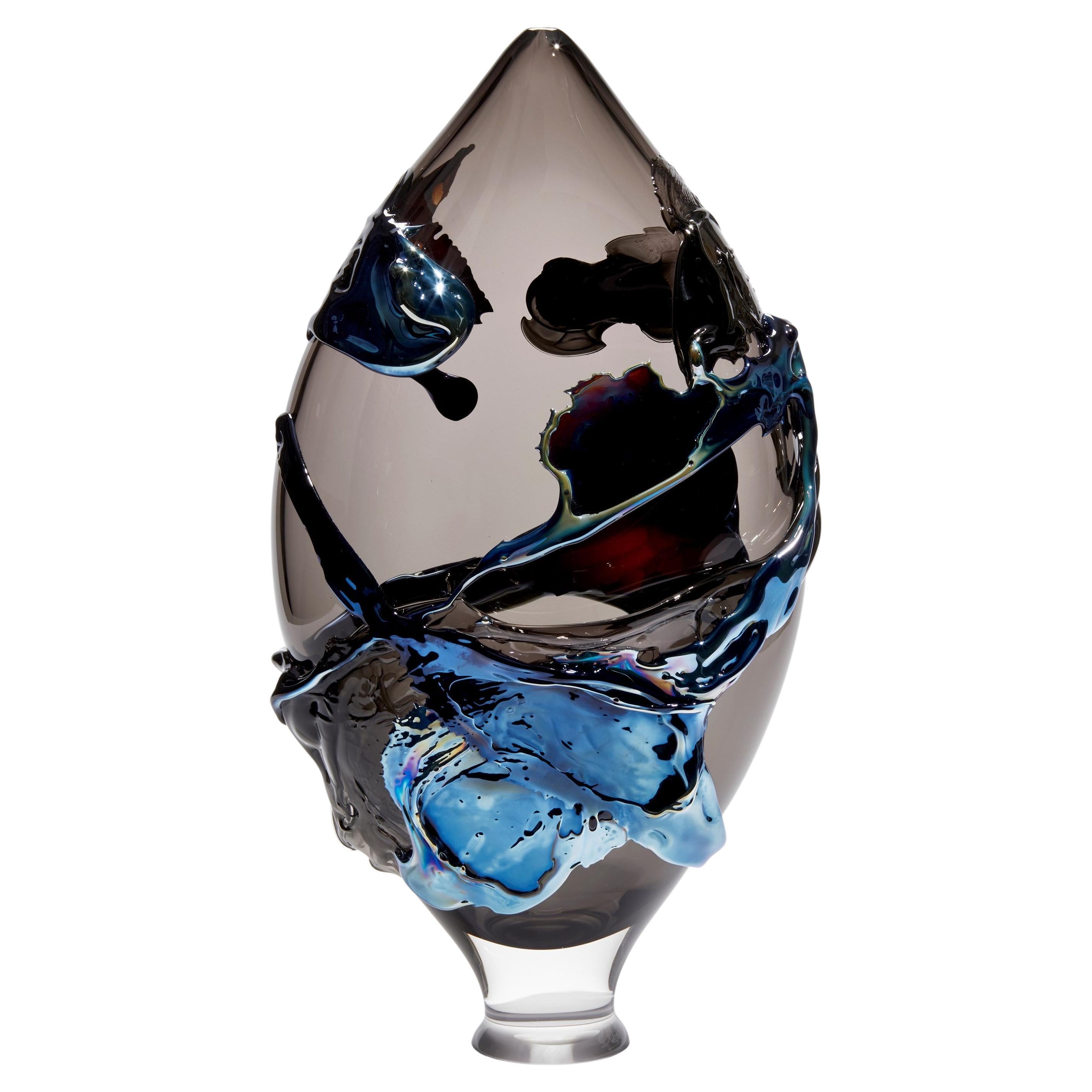 Mariniere Vase, a unique bronze engraved glass sculpture by Heather ...