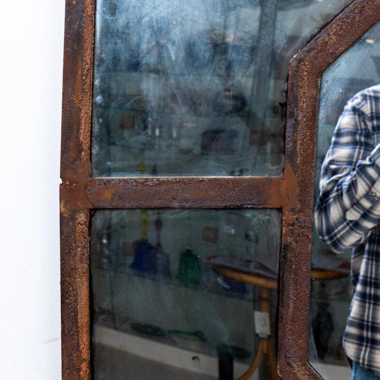 Iron Industrial Window Frame Mirror For Sale at 1stDibs