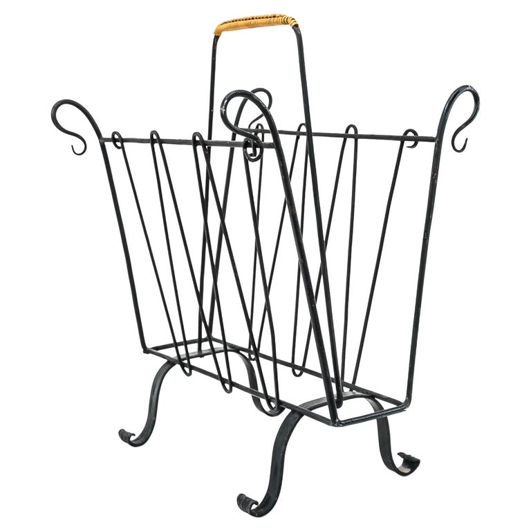 Iron Magazine Rack Around 1960s For Sale at 1stDibs