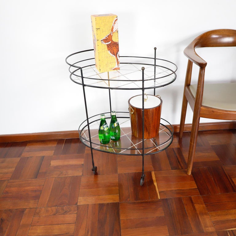 Iron Metal Serving Cart For Sale at 1stDibs