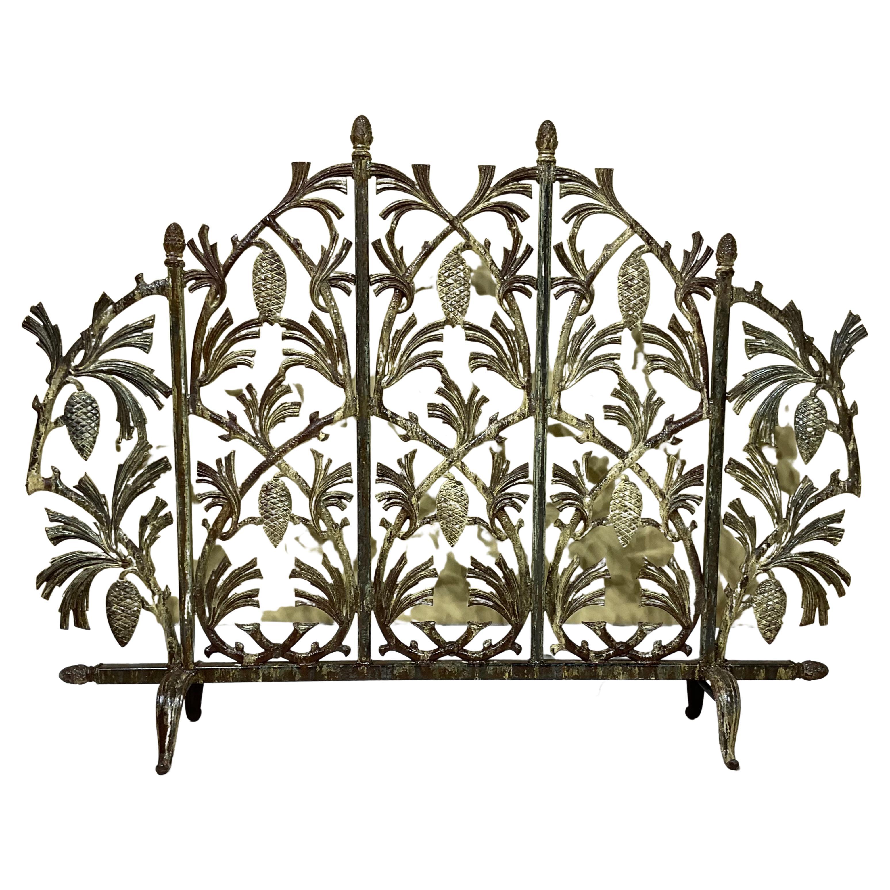 Bespoke Hand-Wrought Iron Reef Fireplace Screen - Custom Order For Sale ...