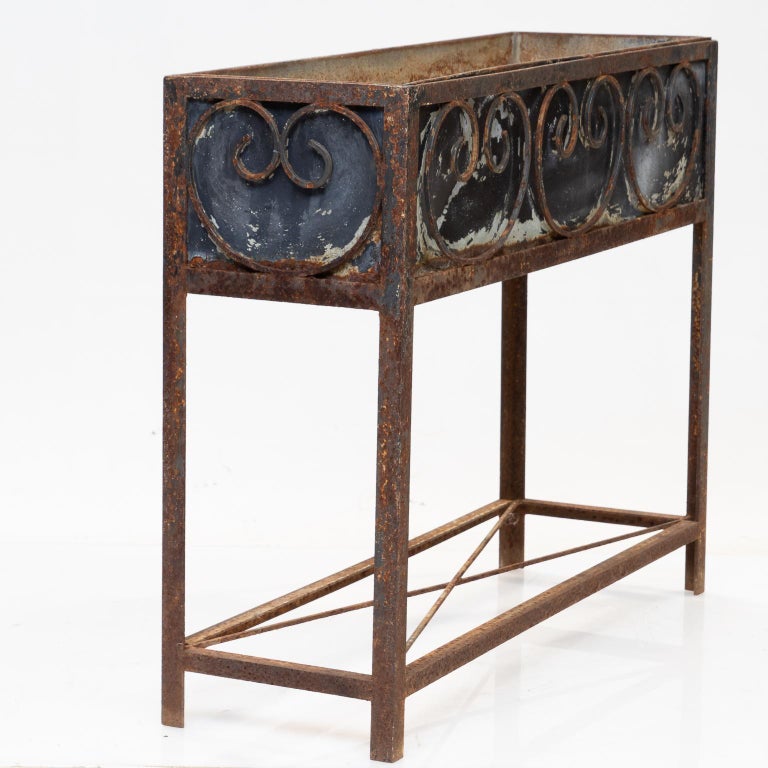 Iron Planter with Scroll Work at 1stDibs