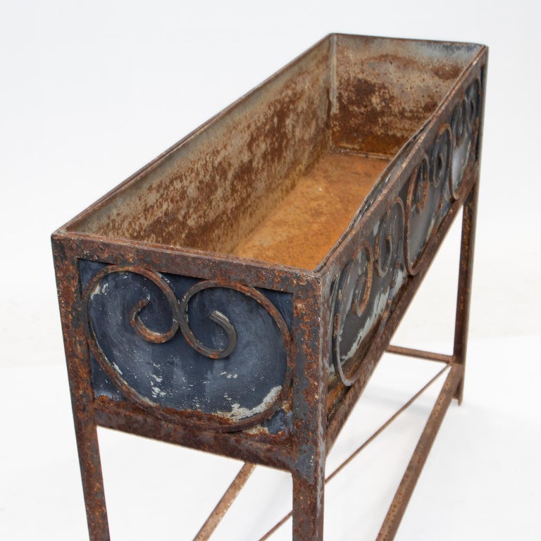 Iron Planter with Scroll Work at 1stDibs