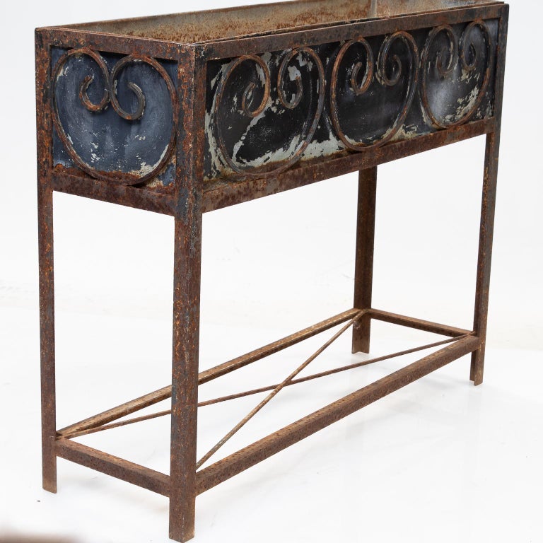 Iron Planter with Scroll Work at 1stDibs