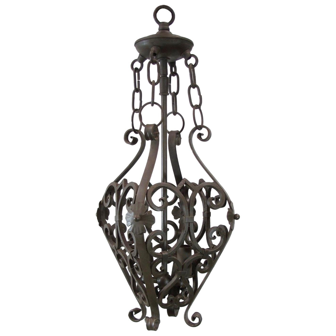 Iron Scroll Pendant For Sale at 1stDibs