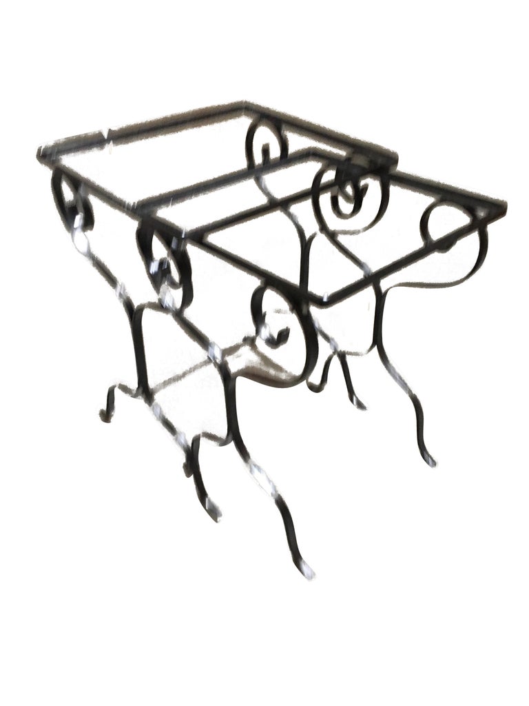 Iron Scrolling Outdoor/Patio Nesting Side Table Set For Sale at 1stDibs ...