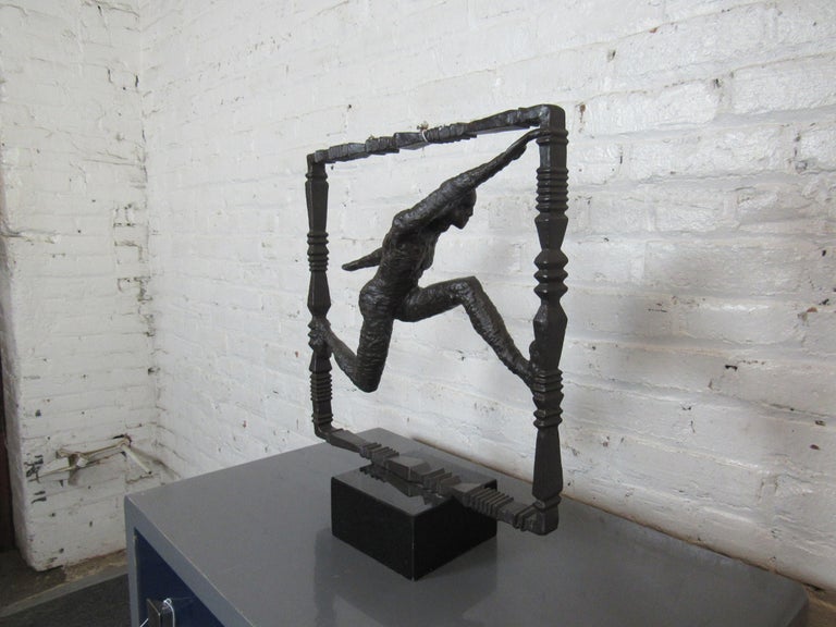 Iron Sculpture of Running Figure For Sale at 1stDibs