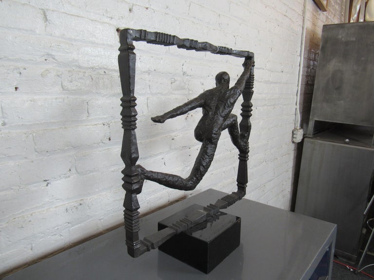 Iron Sculpture of Running Figure For Sale at 1stDibs